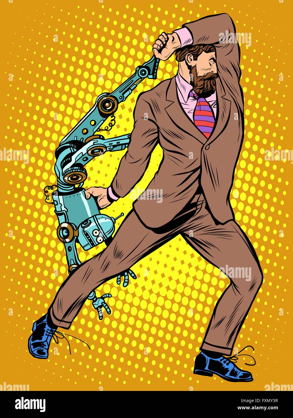 Technology against intelligence Stock Vector Images - Alamy