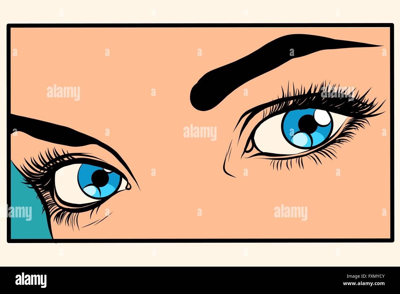 Blue eyes cartoon art hi-res stock photography and images - Alamy
