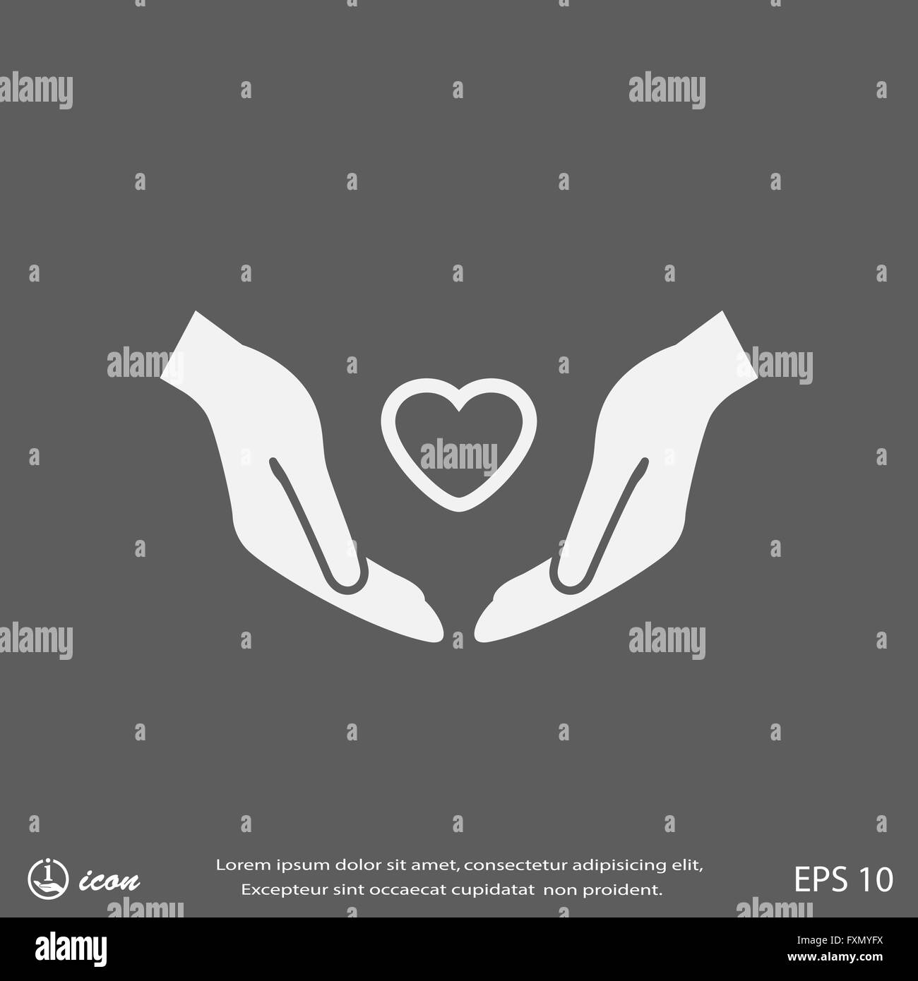 Pictograph of heart in hand Stock Vector Image & Art - Alamy