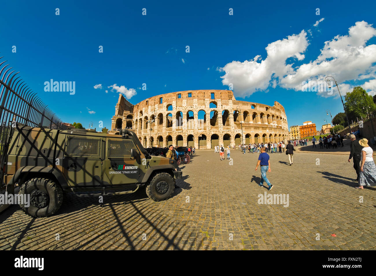 Military security deployment, Rome, colosseum Stock Photo - Alamy