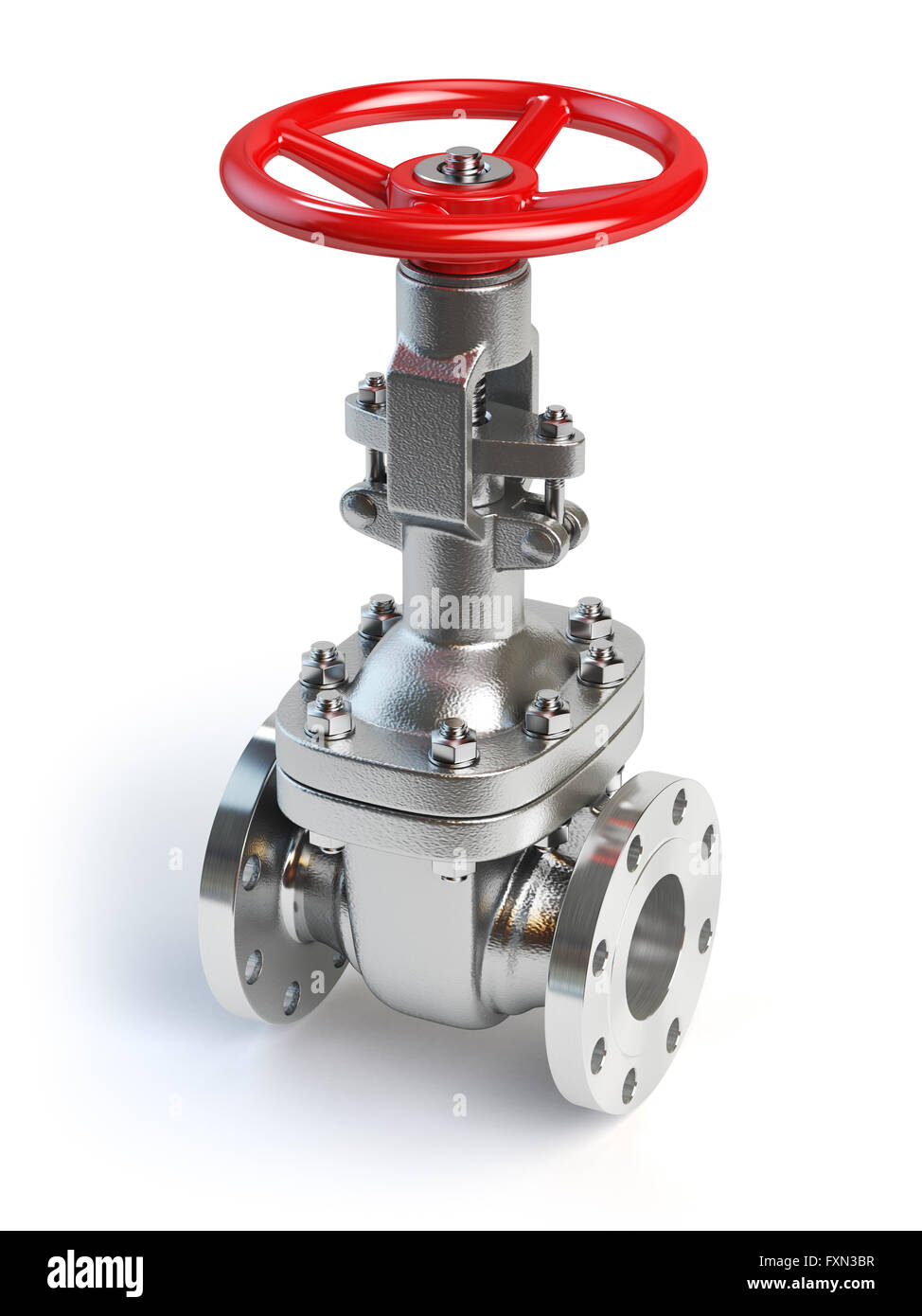 Gas pipeline valve isolated on white. 3d illustration Stock Photo - Alamy