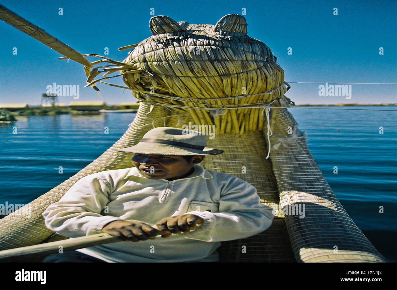The floating village of Uros on Lake Titicaca, Peru Stock Photo - Alamy