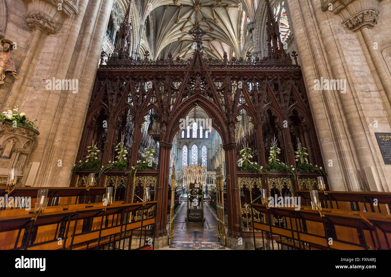 The rood screen viewed from the nave, Ely Cathedral, Cambridgeshire ...