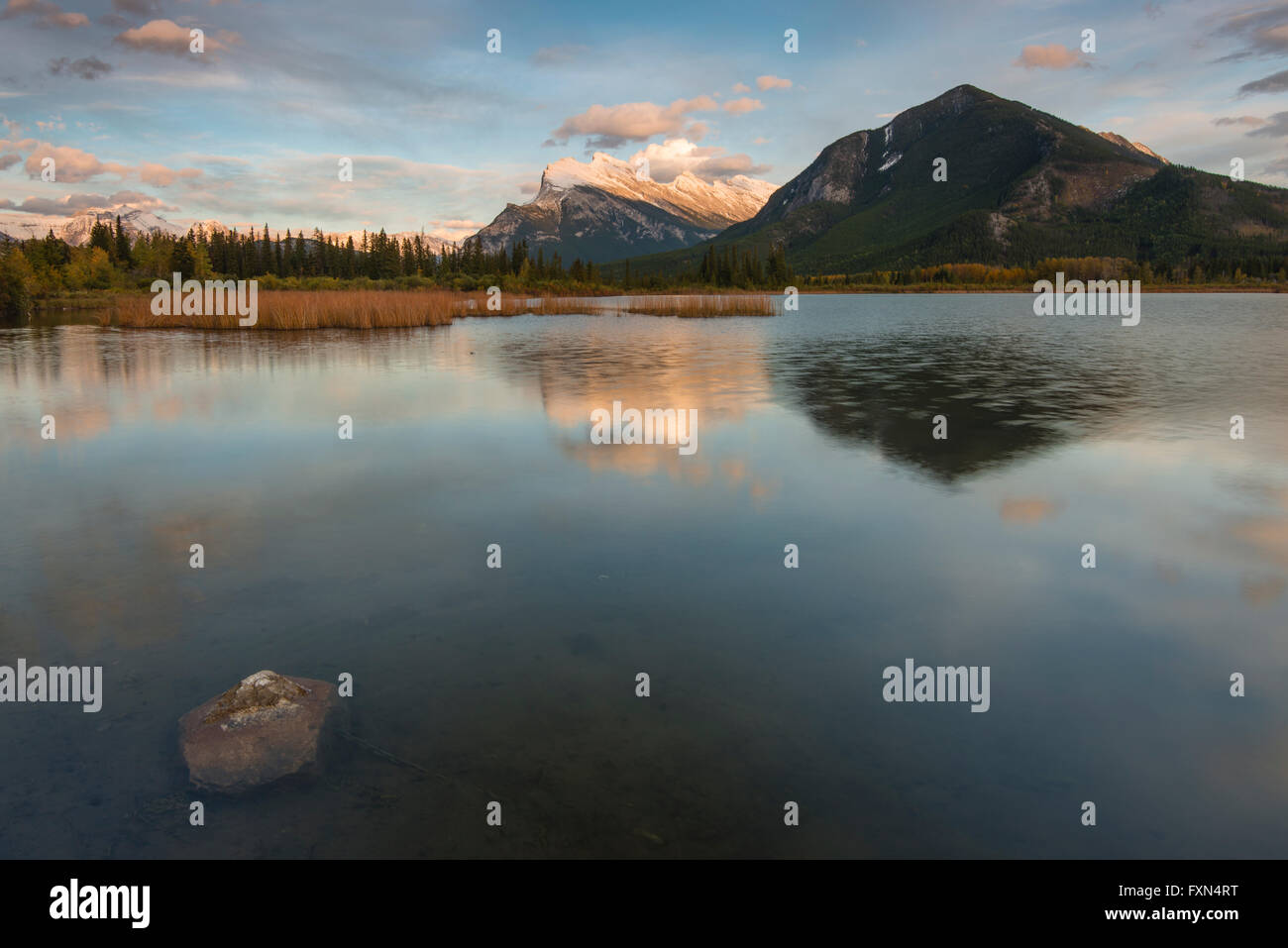 Vermilion Lakes, Banff National Park, Mount Rundle and Sulphur Mountain ...
