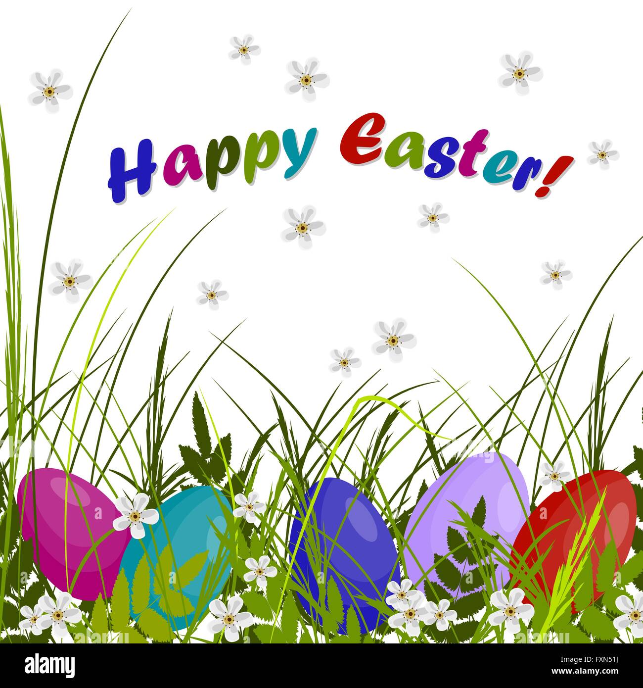 Cute cartoon happy easter Stock Vector Images - Alamy
