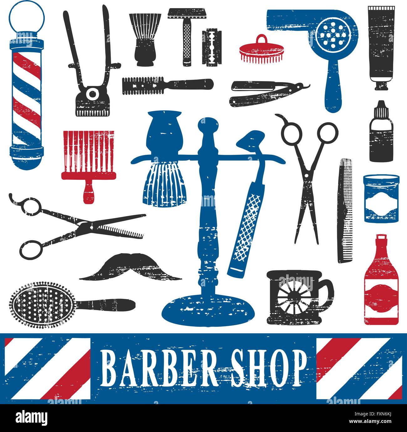 Barber tools vector illustration hi-res stock photography and images ...