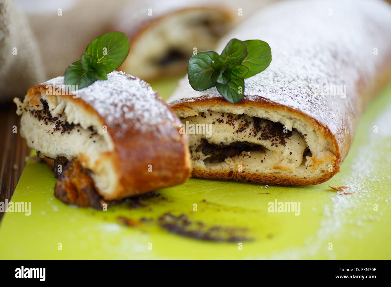 sweet roll with poppy seeds Stock Photo - Alamy