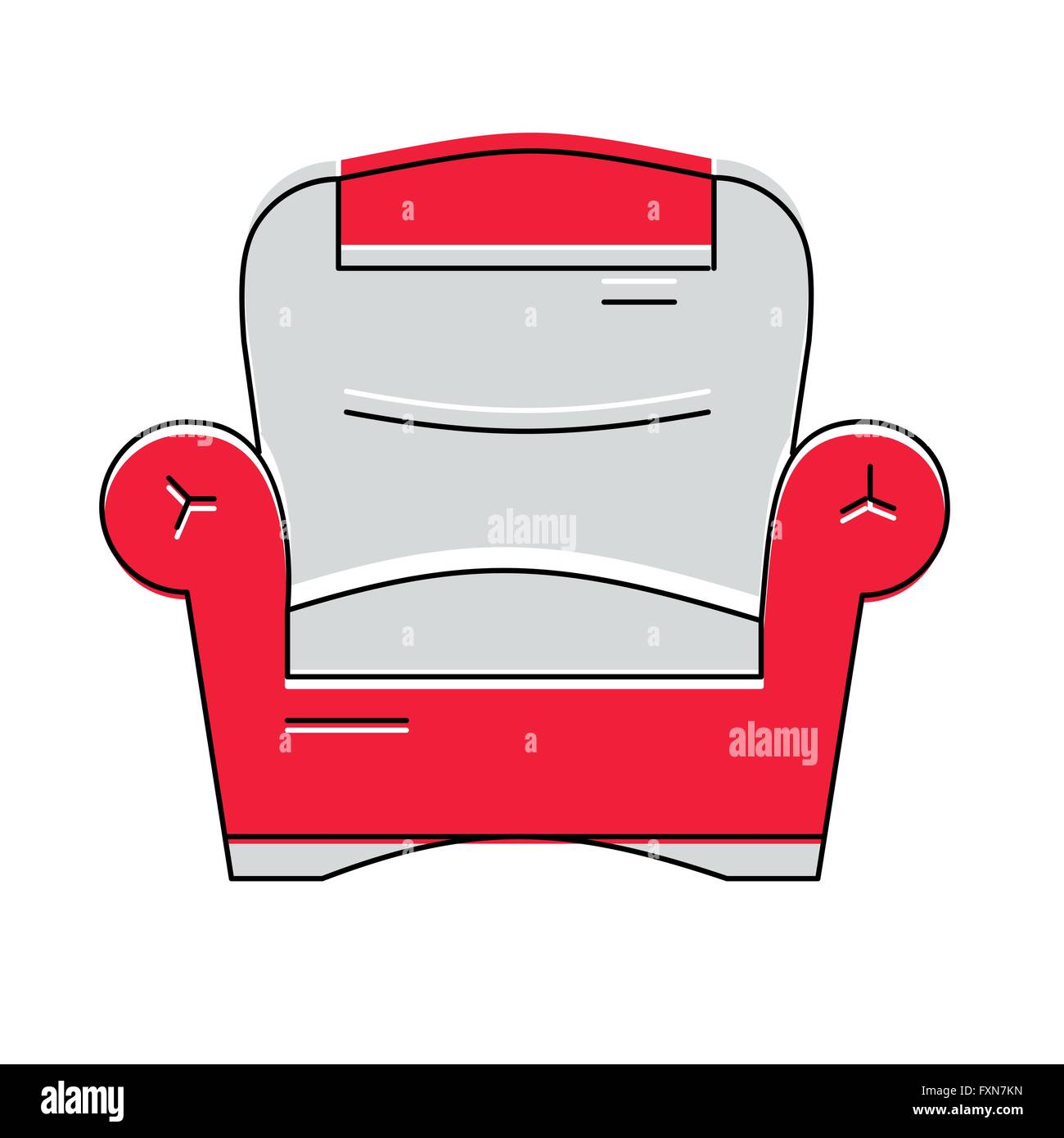 Vintage antique old red chair Stock Vector Images - Alamy