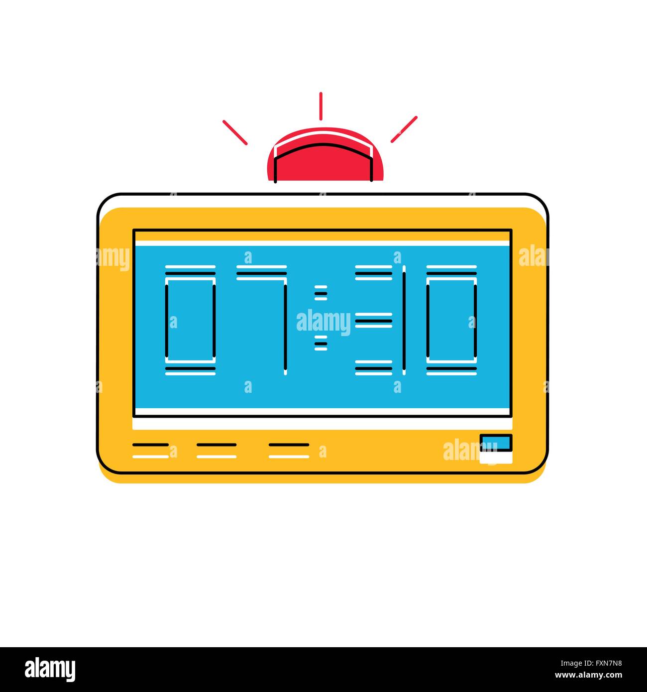 Electronic Alarm Clock Icon, line style vector Stock Vector Image & Art ...