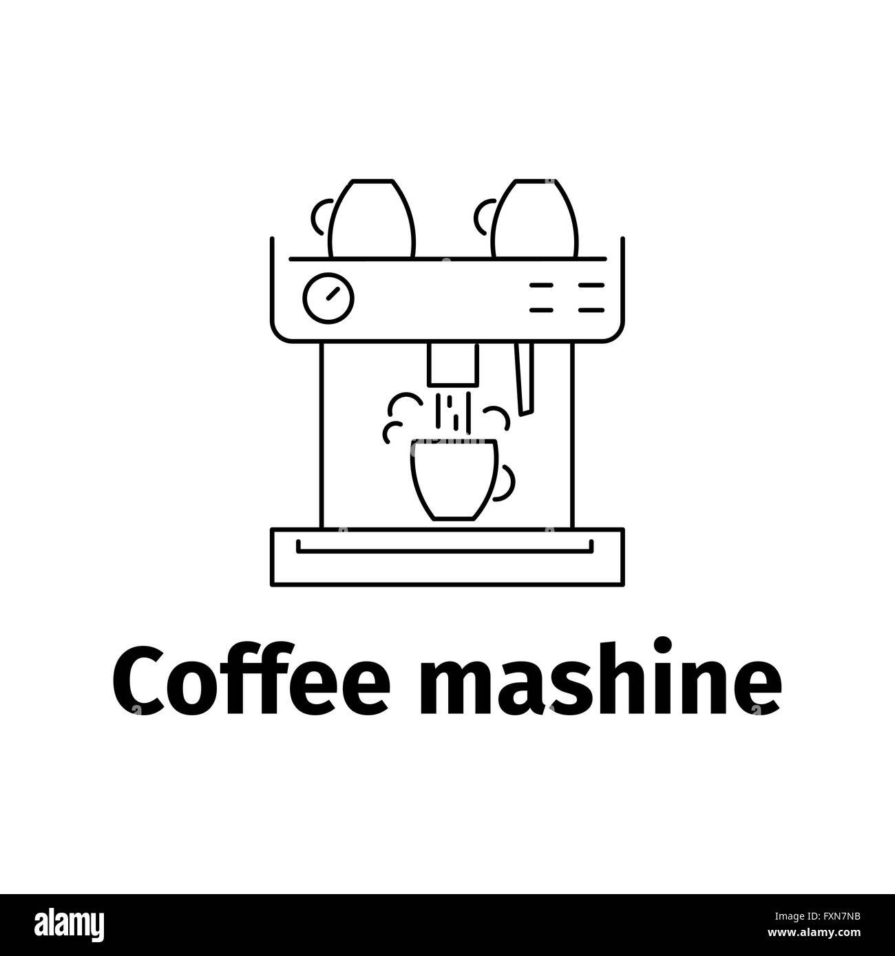 Coffee preparation vector vectors Black and White Stock Photos & Images ...