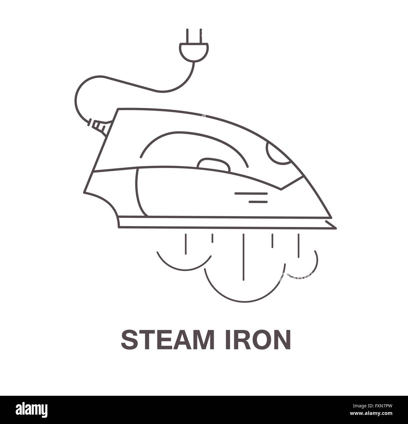 Simple icon iron with steam, vector illustration Stock Vector Image ...