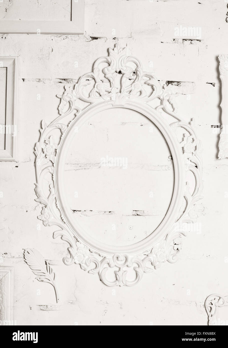 Beautiful vintage frame on the wall for picture Stock Photo - Alamy