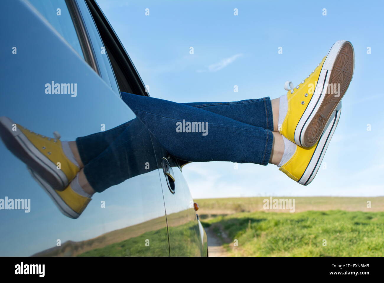 Woman Legs Out Car Window High Resolution Stock Photography and Images ...