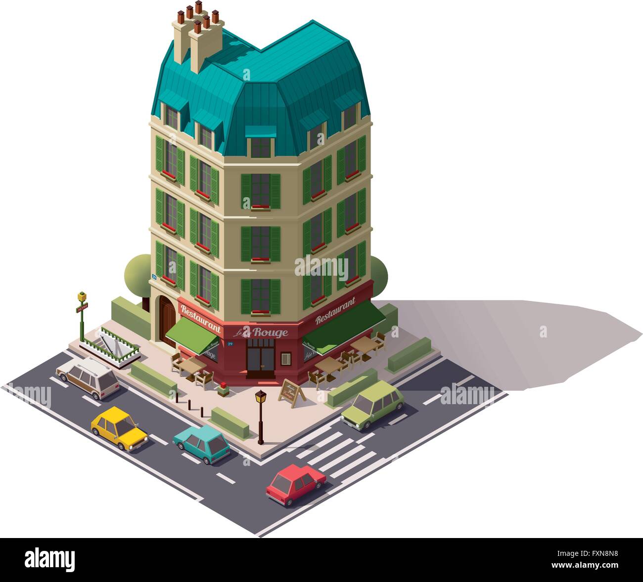 Vector isometric Paris street Stock Vector Image & Art - Alamy