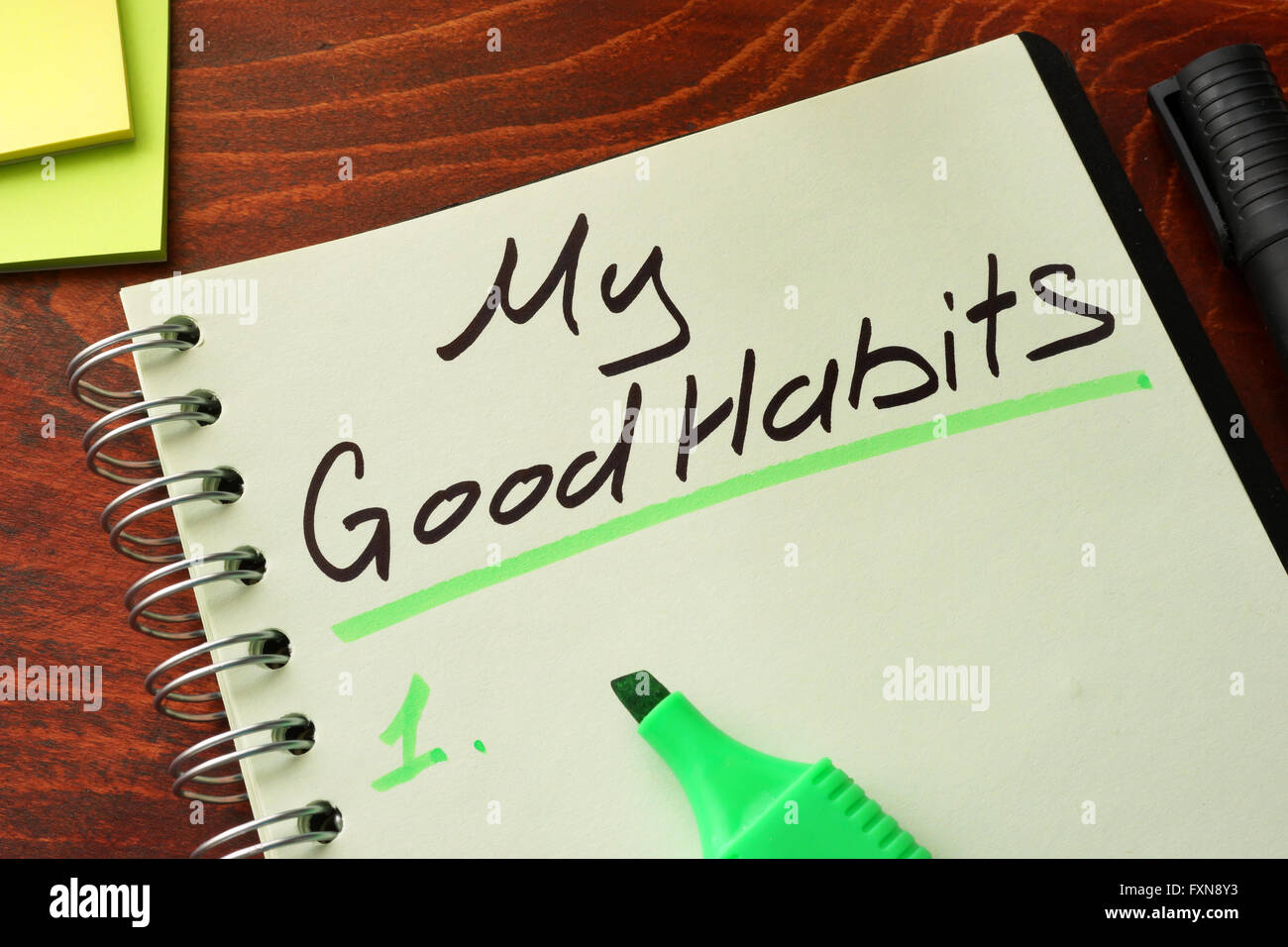 My good habits written on a notepad. Motivation concept Stock Photo - Alamy