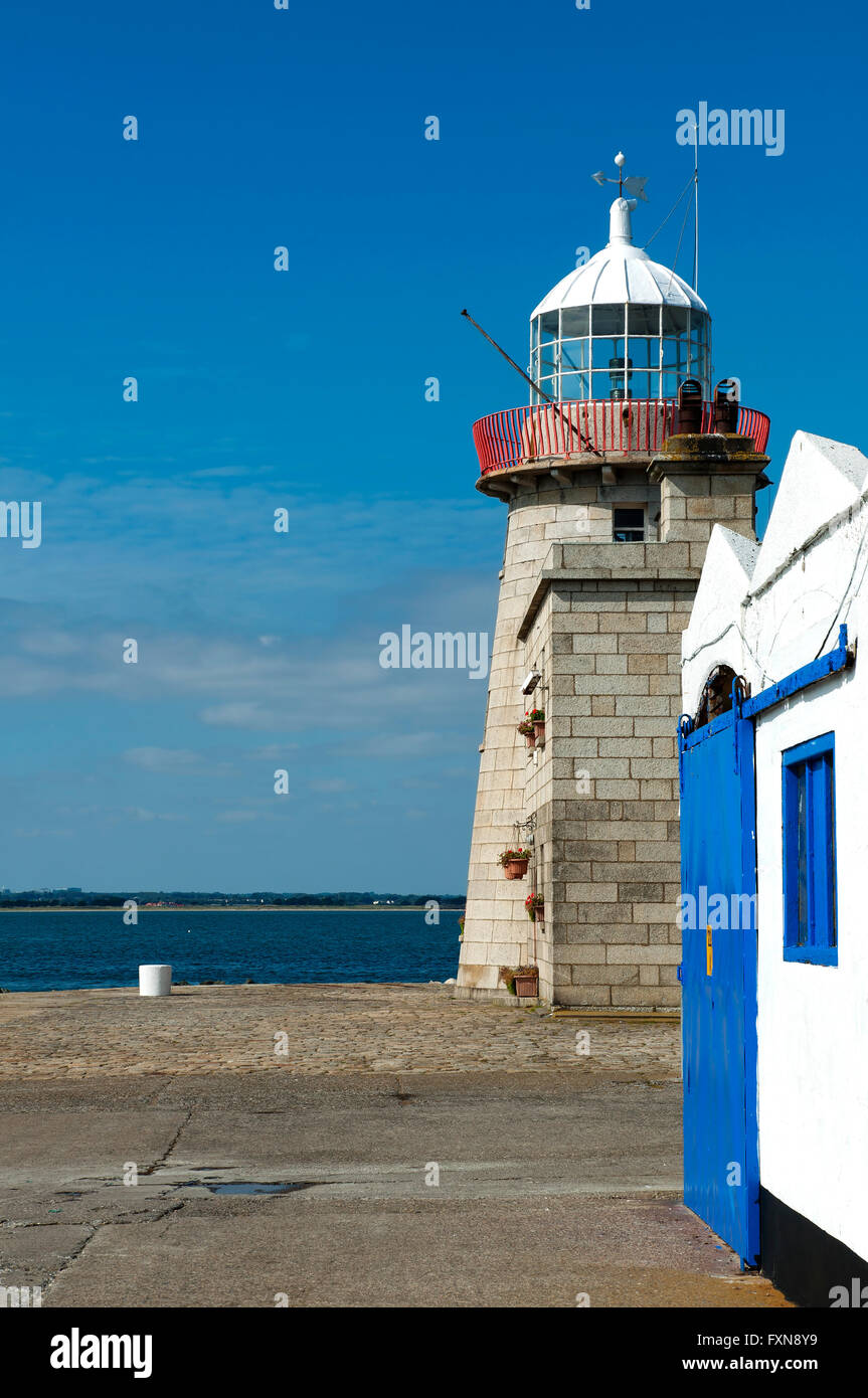 Howth lighthouse in county Dublin, Ireland. The lighthouse was built in ...