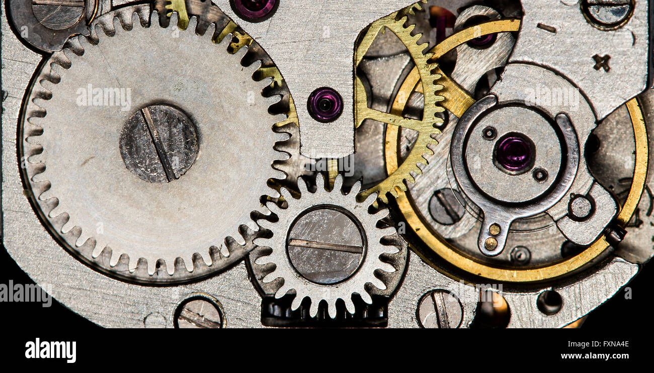 clockwork old mechanical watch, high resolution and detail Stock Photo ...