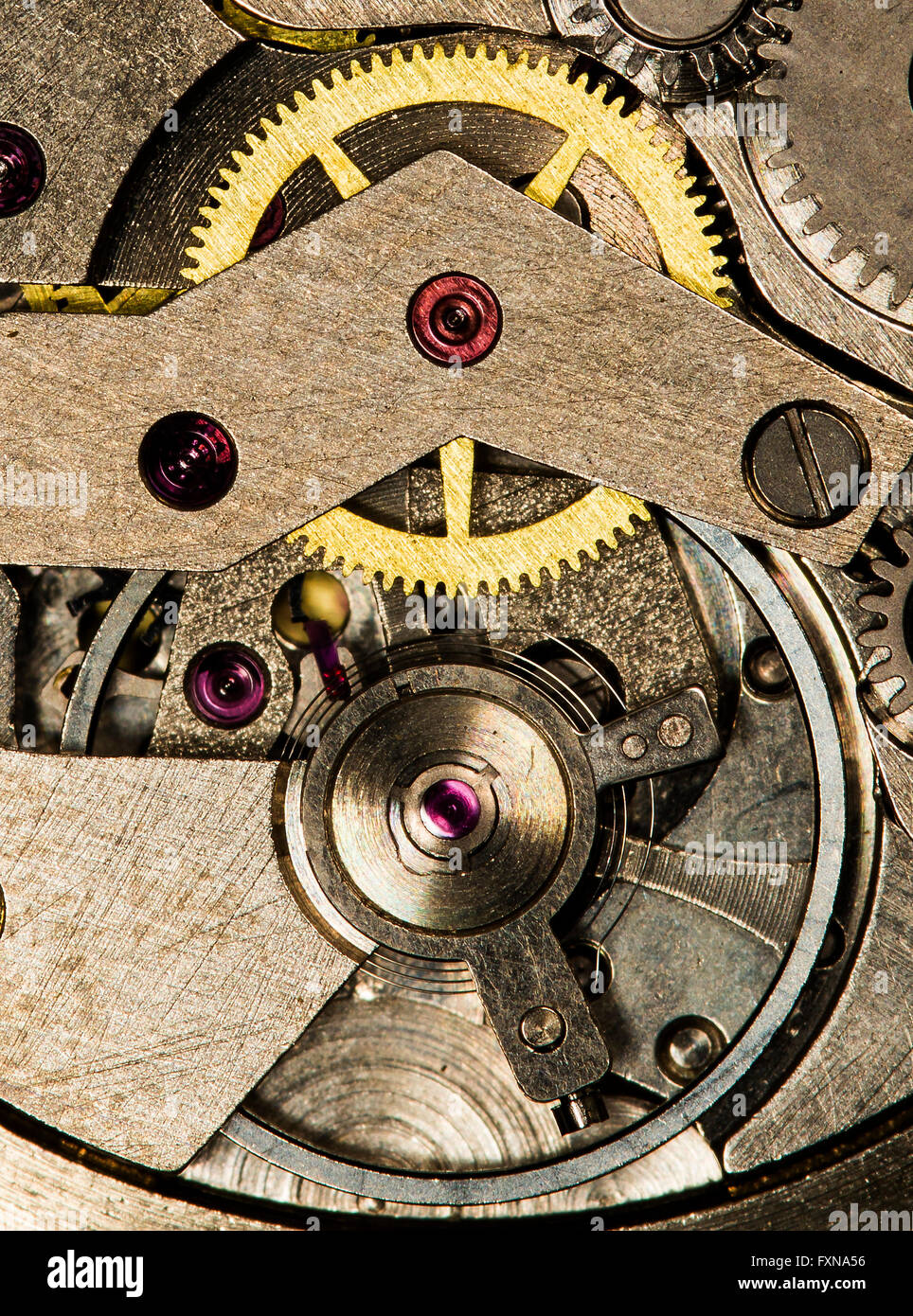 clockwork old mechanical watch, high resolution and detail Stock Photo ...