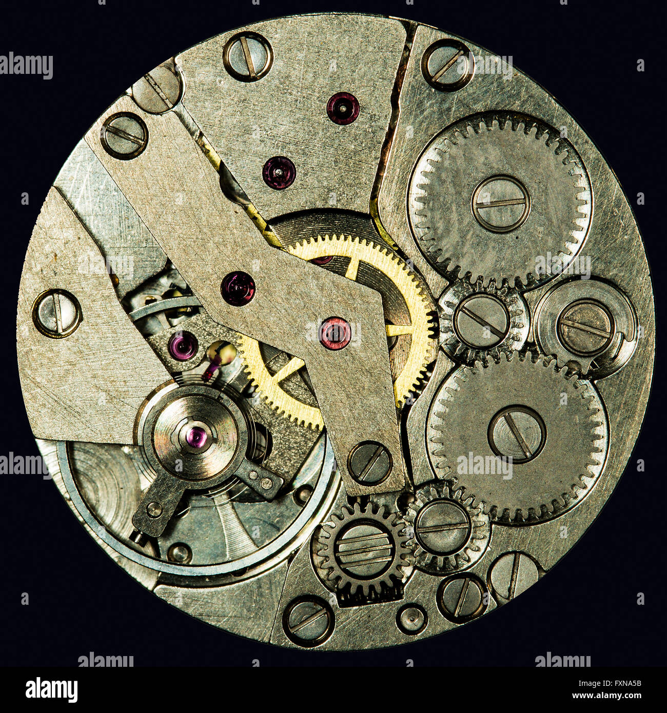 clockwork old mechanical watch, high resolution and detail Stock Photo ...