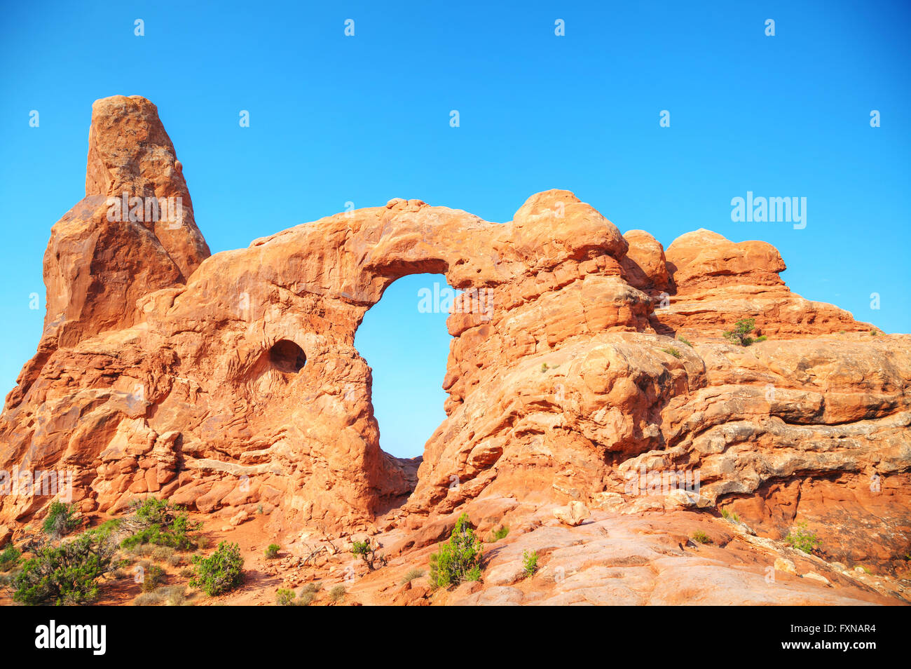 The Turret Arch at the Arches National Park in Utah, USA Stock Photo ...