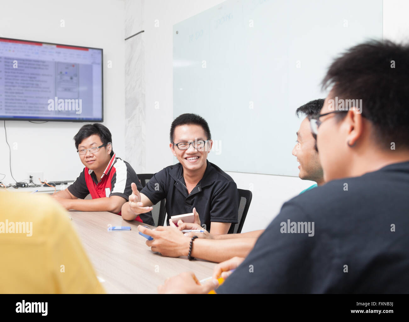 Asian business people group meeting room collaboration colleagues Stock ...