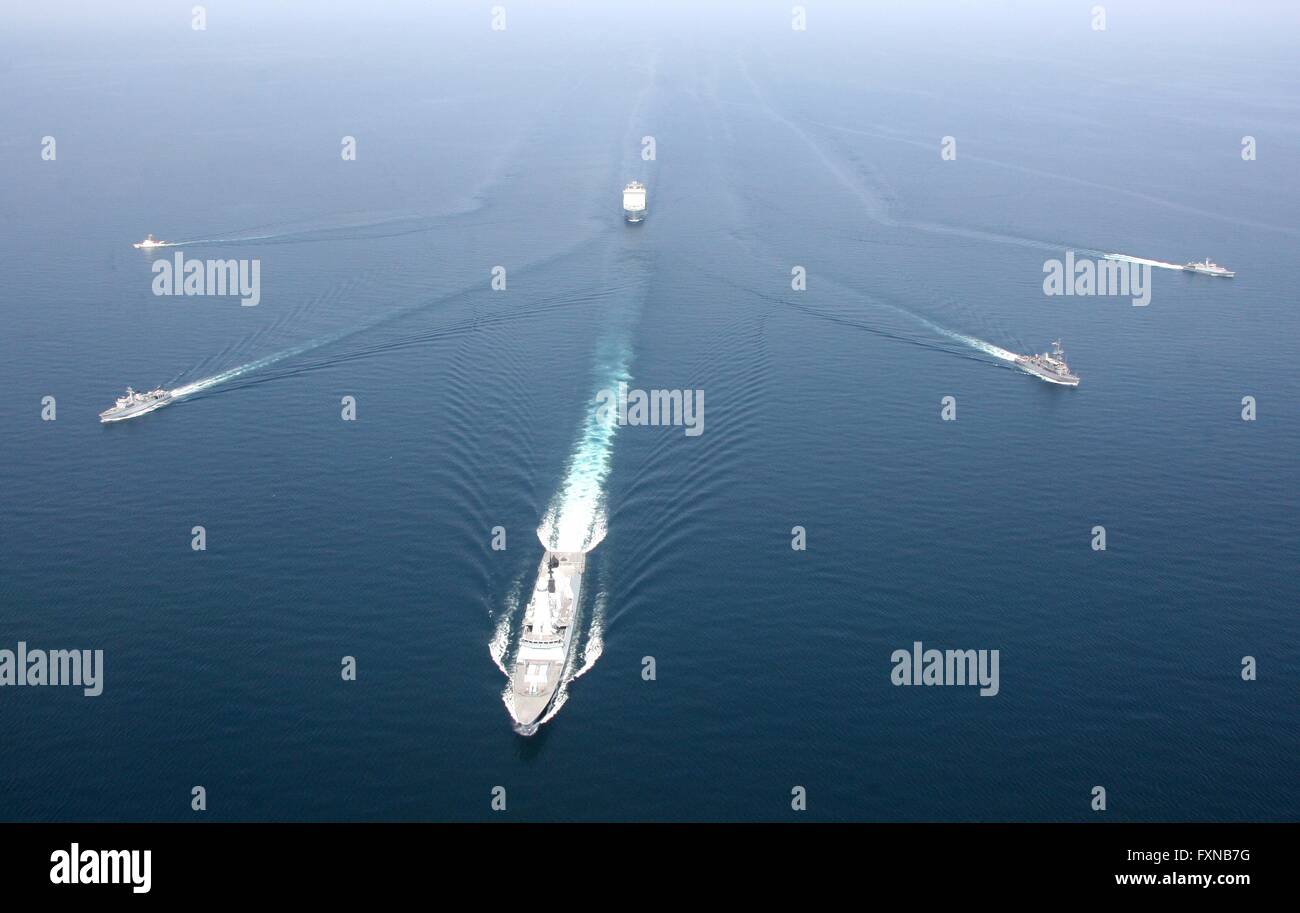 Navy ships led by the HMS Defender and Royal Fleet Auxiliary ship RFA ...