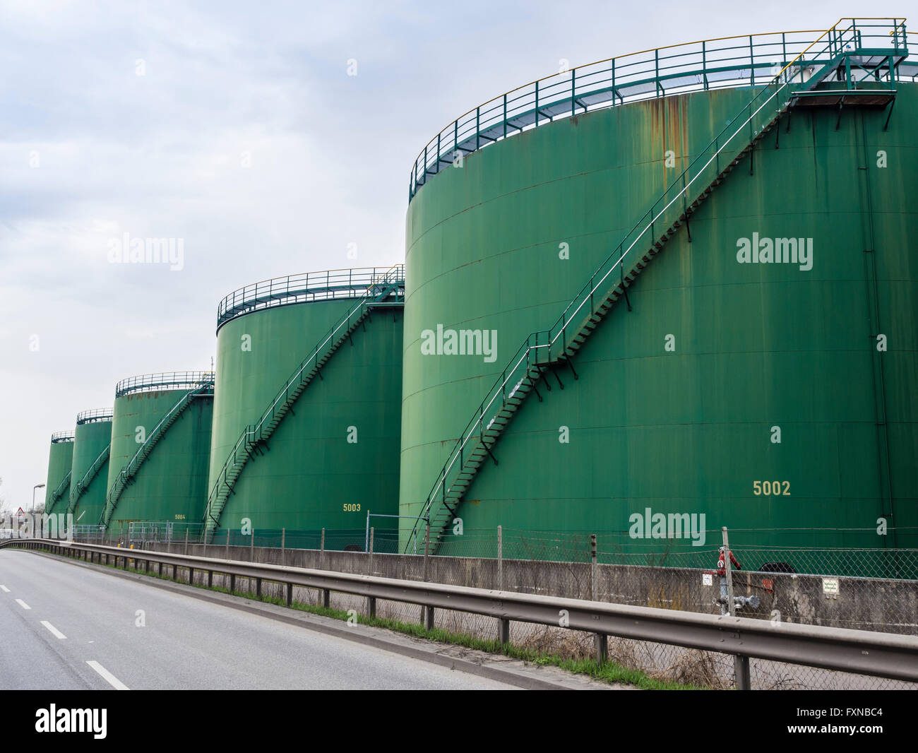 Tanks, Hamburg harbor, Germany Stock Photo - Alamy