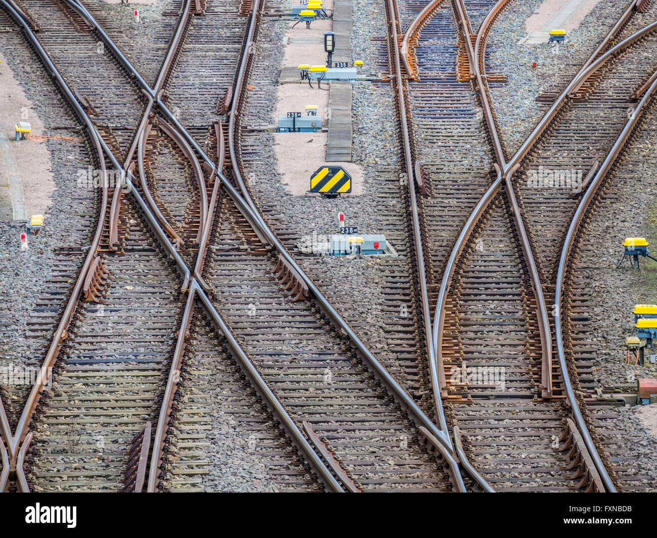 Train track switch point hi-res stock photography and images - Alamy