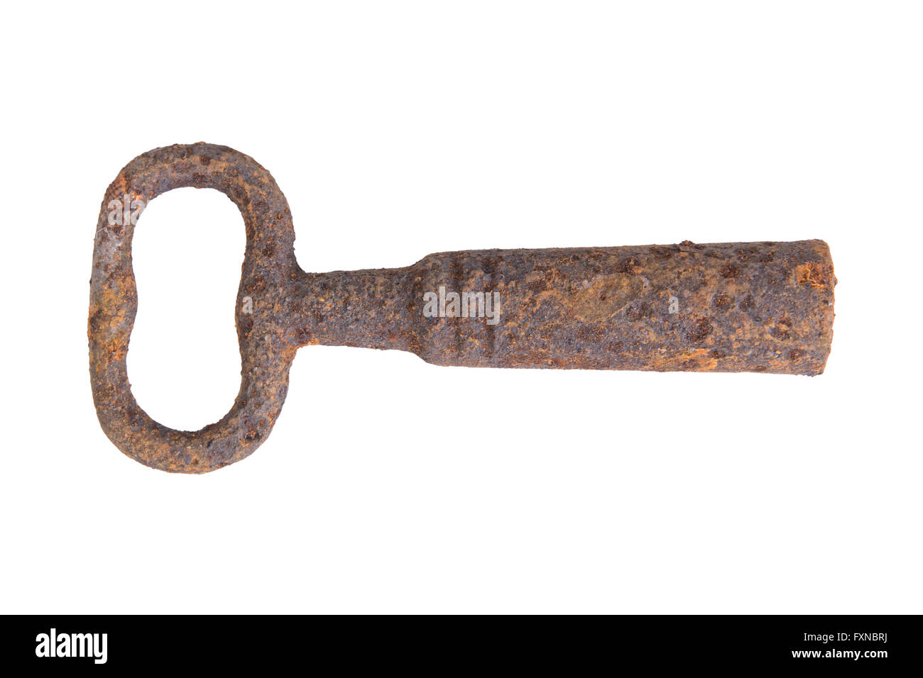 Old rusty key isolated over white background Stock Photo - Alamy