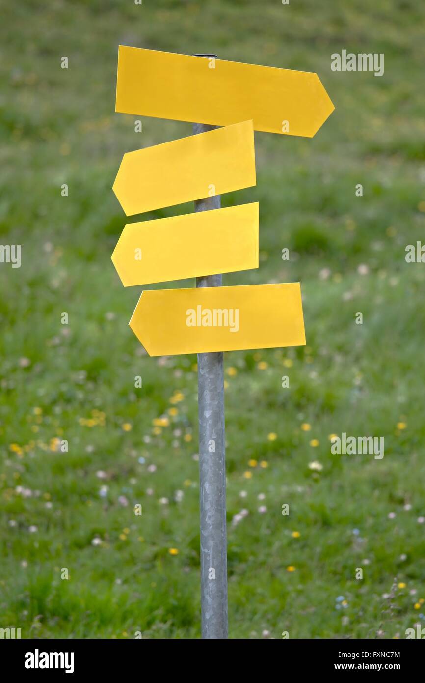 Blank Direction Signs Stock Photo - Alamy