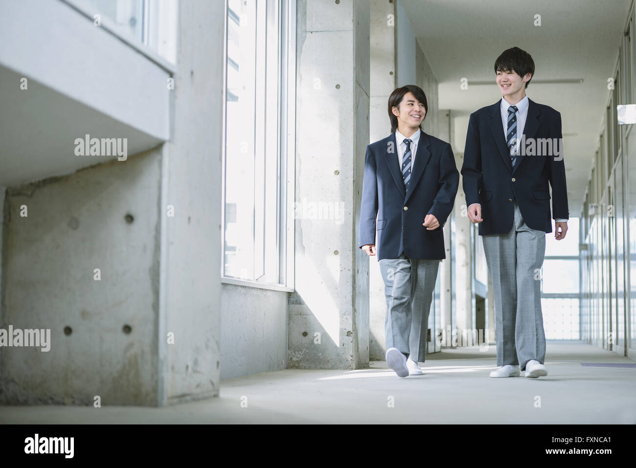 Japanese High School Student In Hallway Stock Photo Japanese School