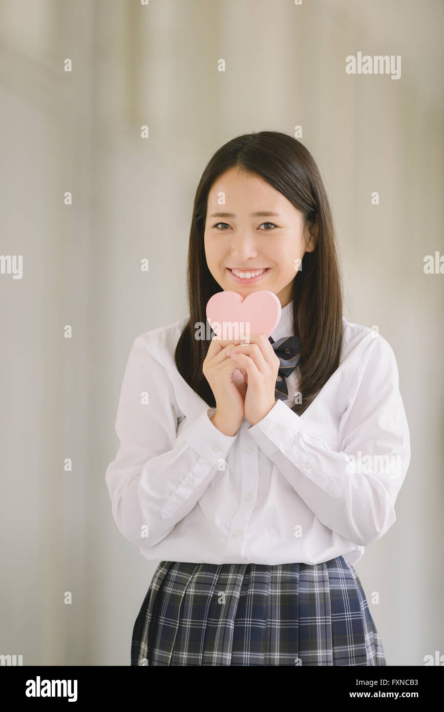 Japanese high-school student portrait Stock Photo - Alamy