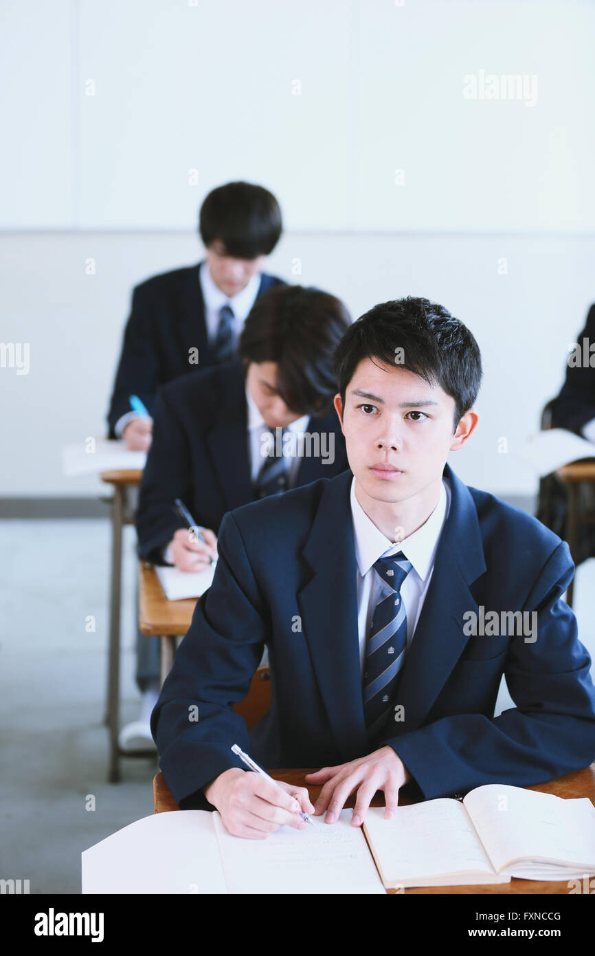 Japanese high-school students during a lesson Stock Photo - Alamy