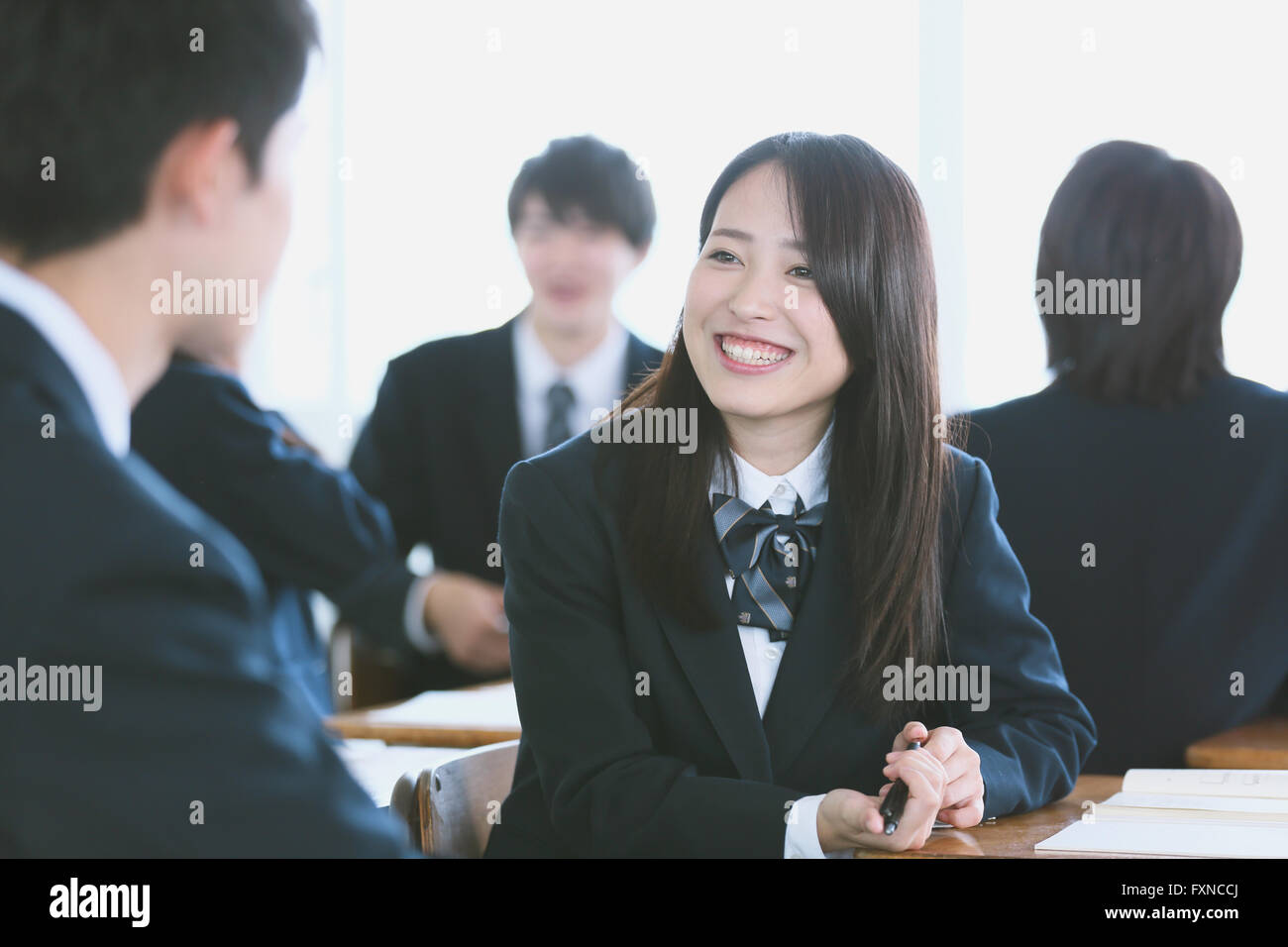 Japanese high-school students during a lesson Stock Photo - Alamy