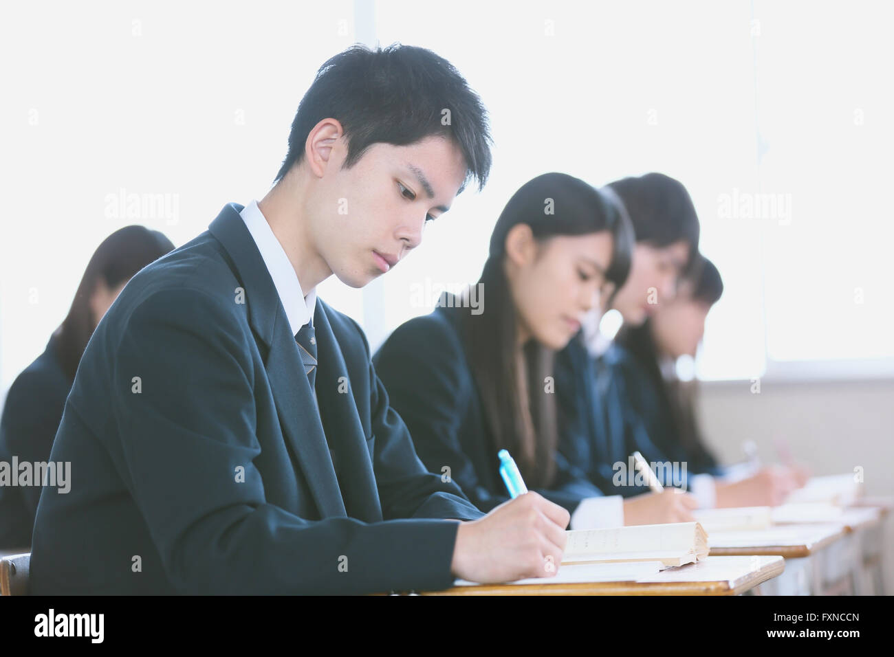 Japanese high-school students during a lesson Stock Photo - Alamy