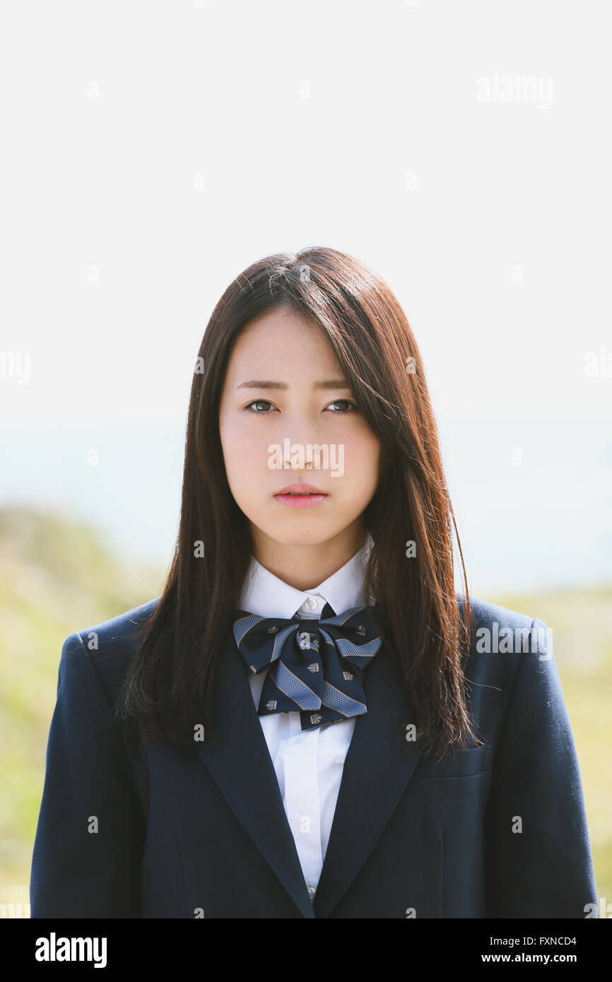 Japanese high-school student portrait Stock Photo - Alamy