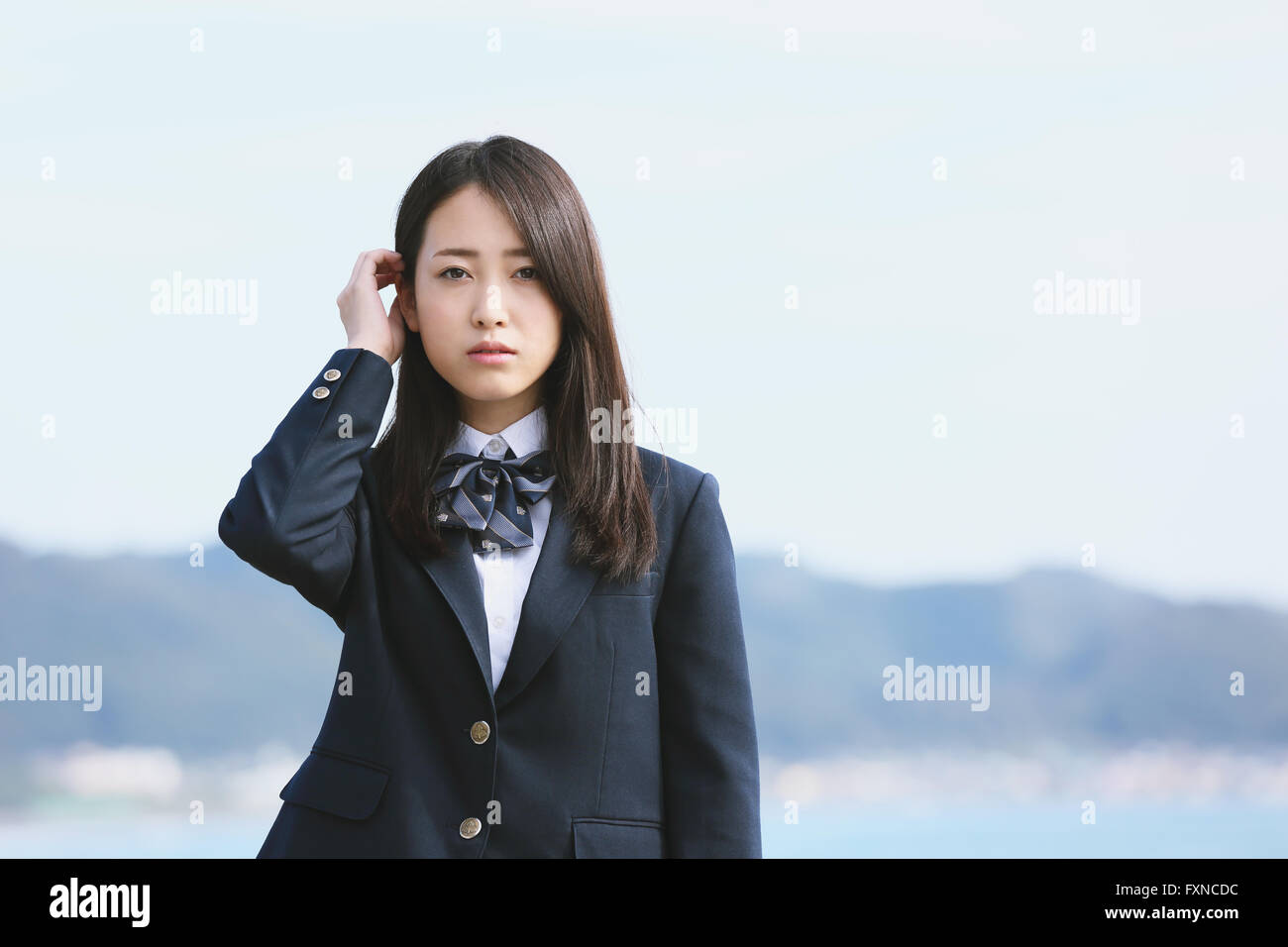 Japanese high-school student portrait Stock Photo - Alamy