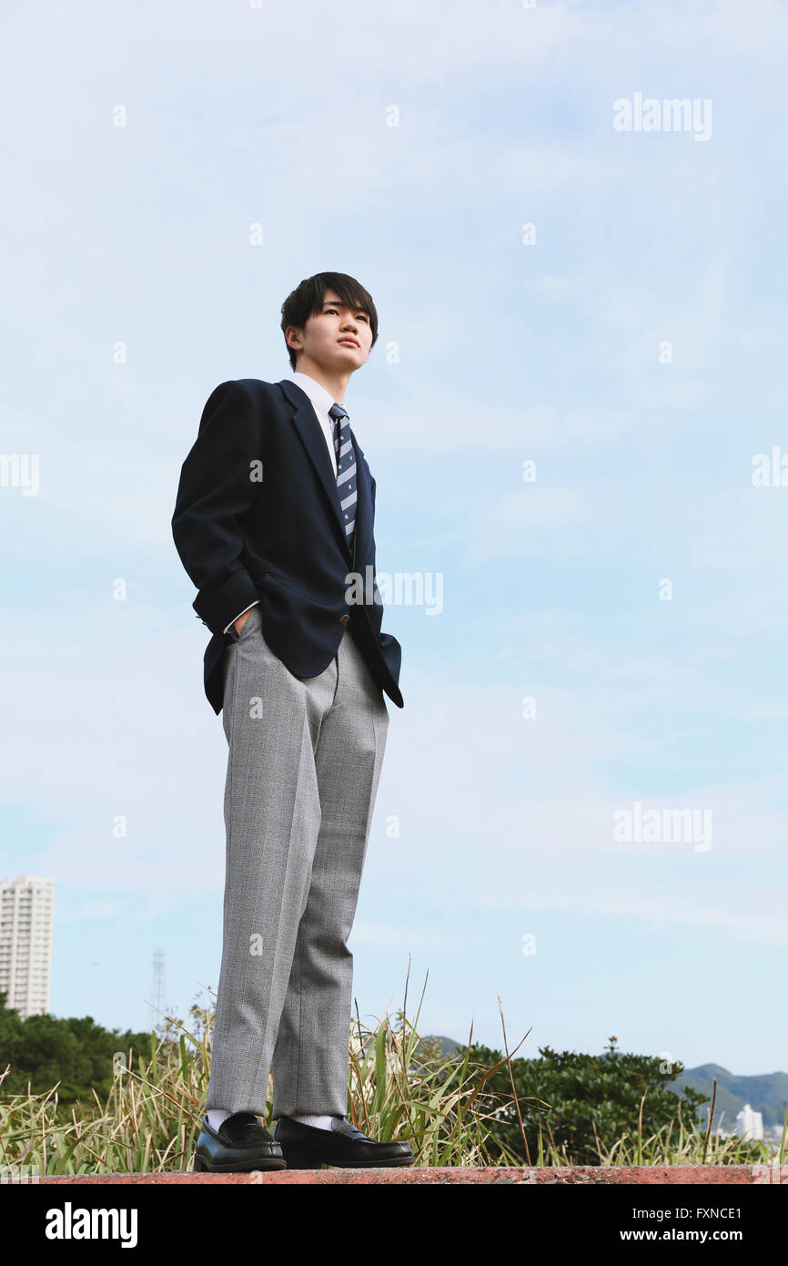 Japanese high-school student portrait Stock Photo - Alamy