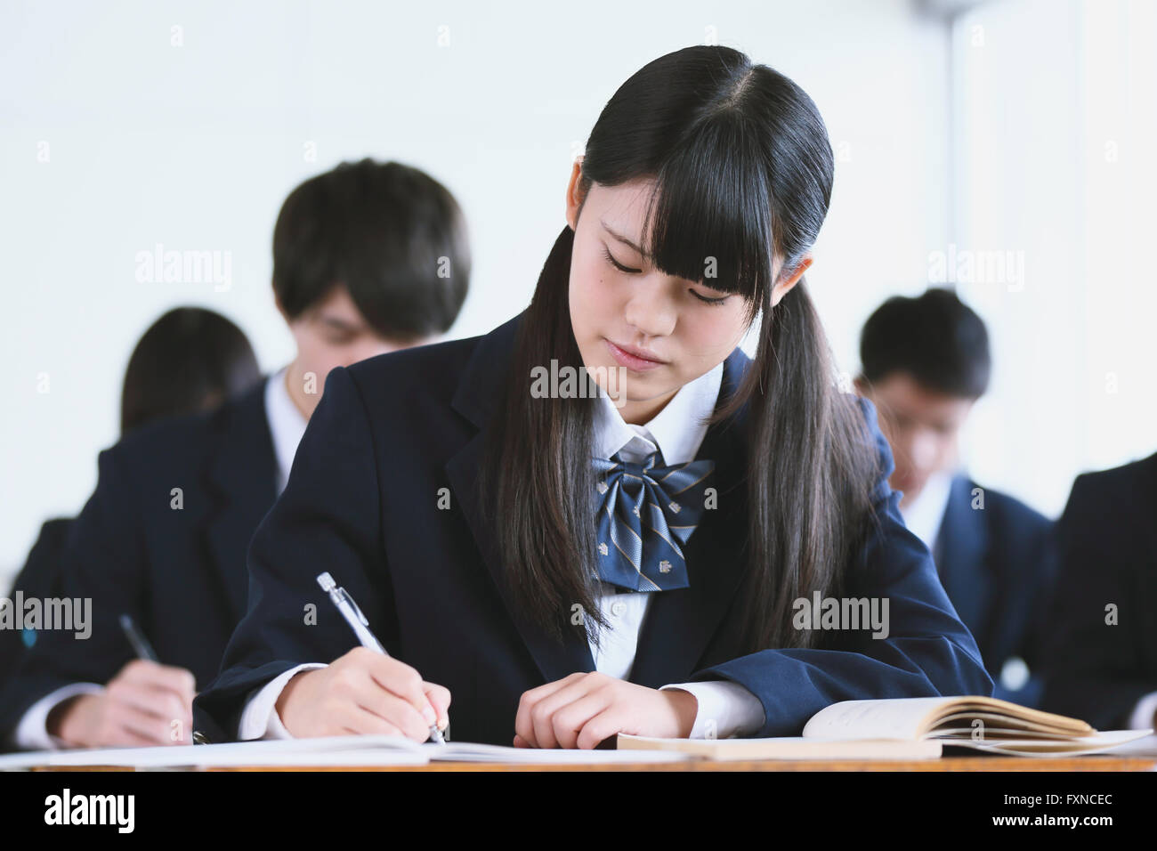 Japanese high-school students during a lesson Stock Photo - Alamy