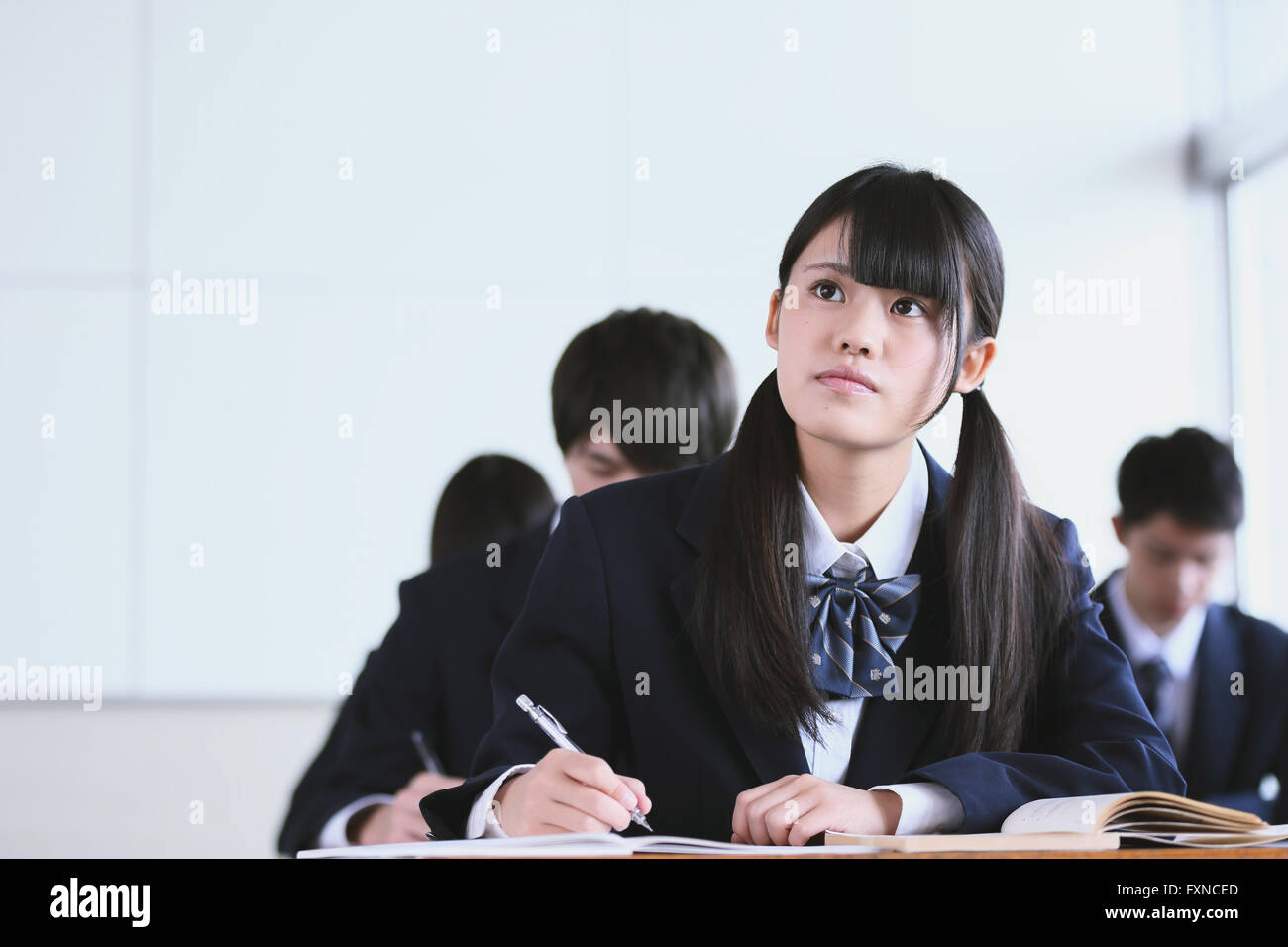 Japanese high-school students during a lesson Stock Photo - Alamy