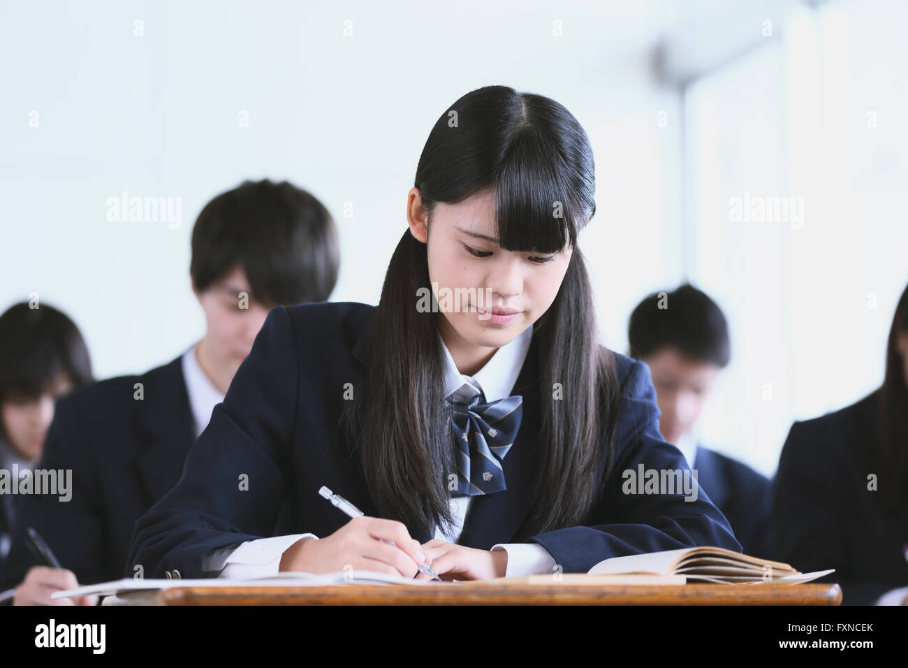 Japanese high-school students during a lesson Stock Photo - Alamy