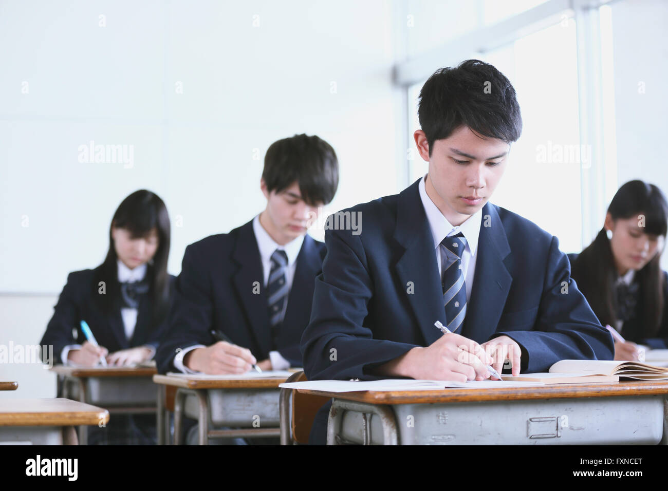 Japanese high-school students during a lesson Stock Photo - Alamy