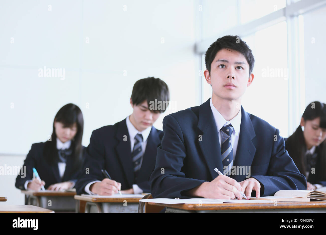 Japanese high-school students during a lesson Stock Photo - Alamy
