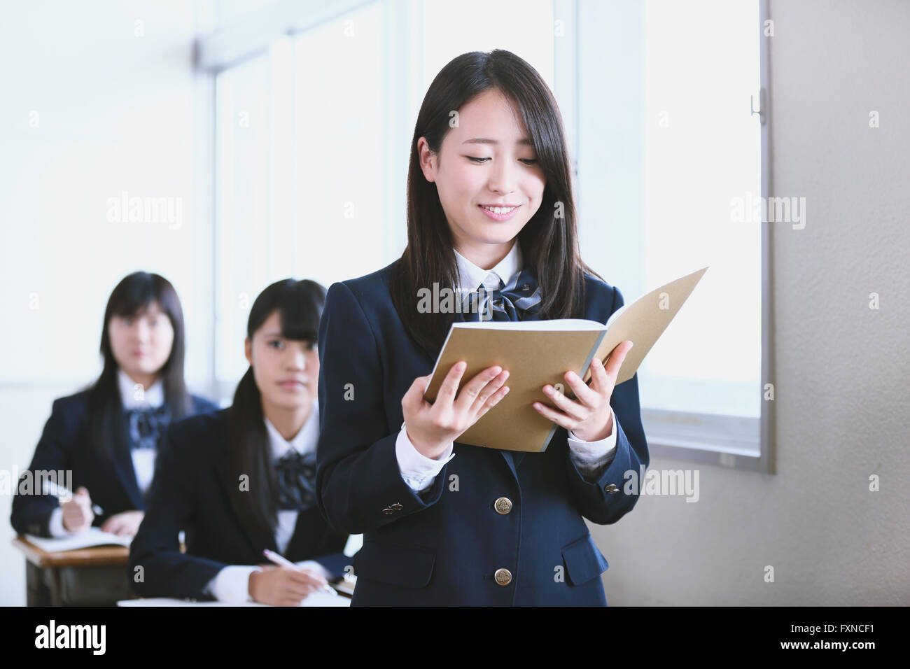 Japanese high-school students during a lesson Stock Photo - Alamy