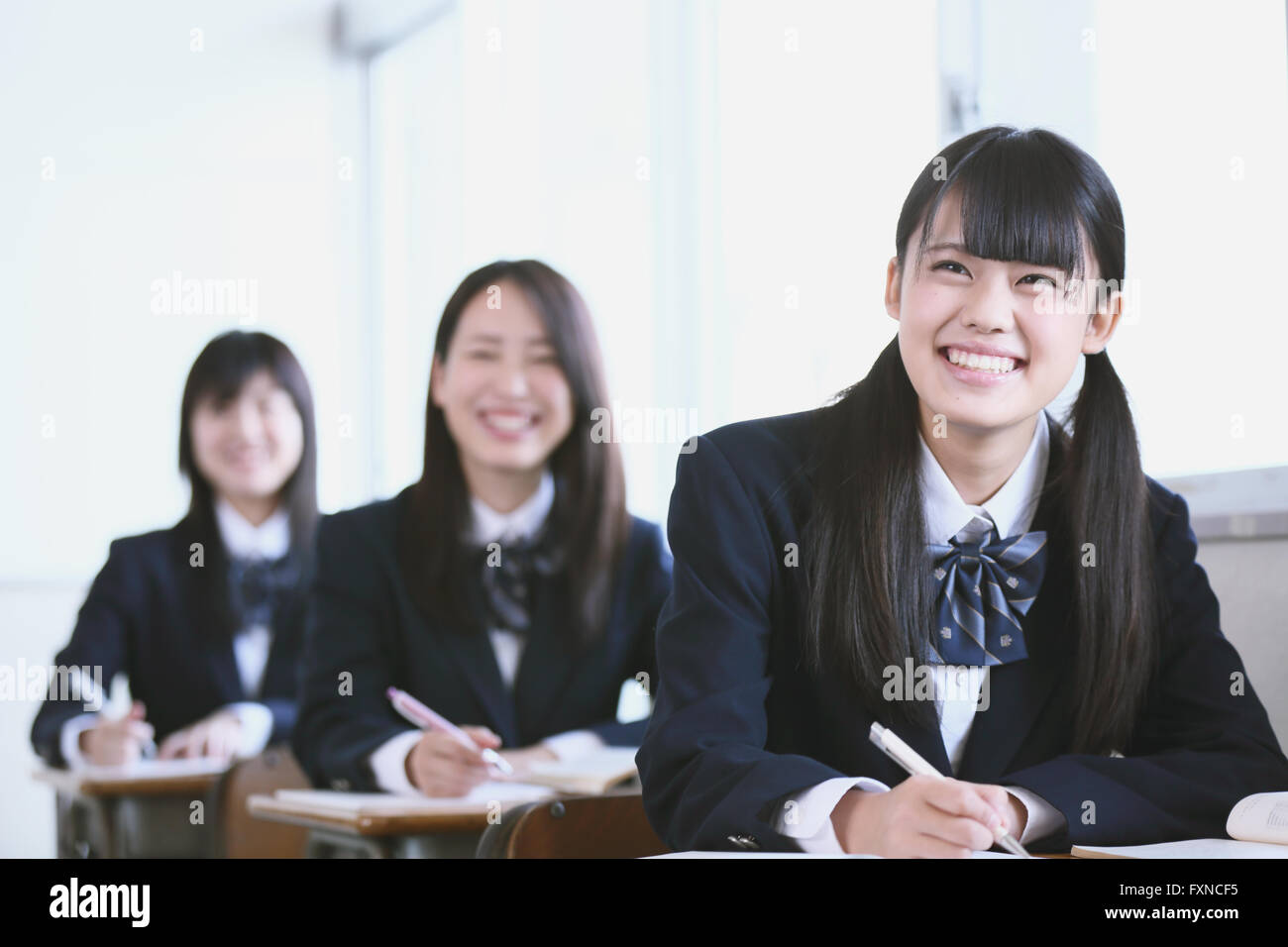 Japanese high-school students during a lesson Stock Photo - Alamy
