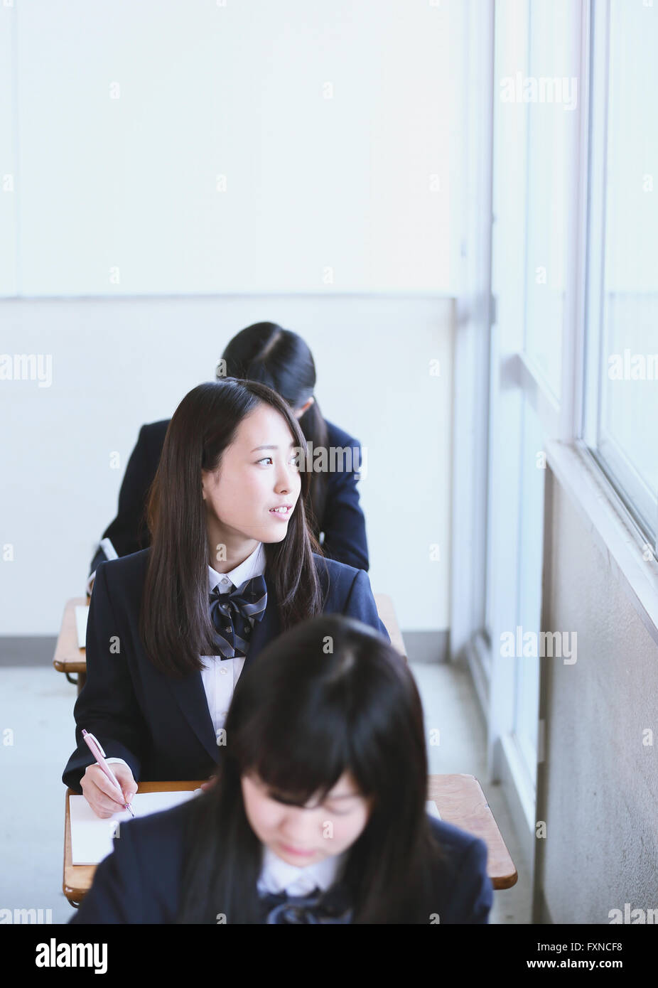 Japanese high-school students during a lesson Stock Photo - Alamy