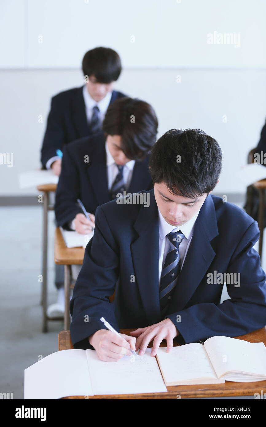Japanese high-school students during a lesson Stock Photo - Alamy