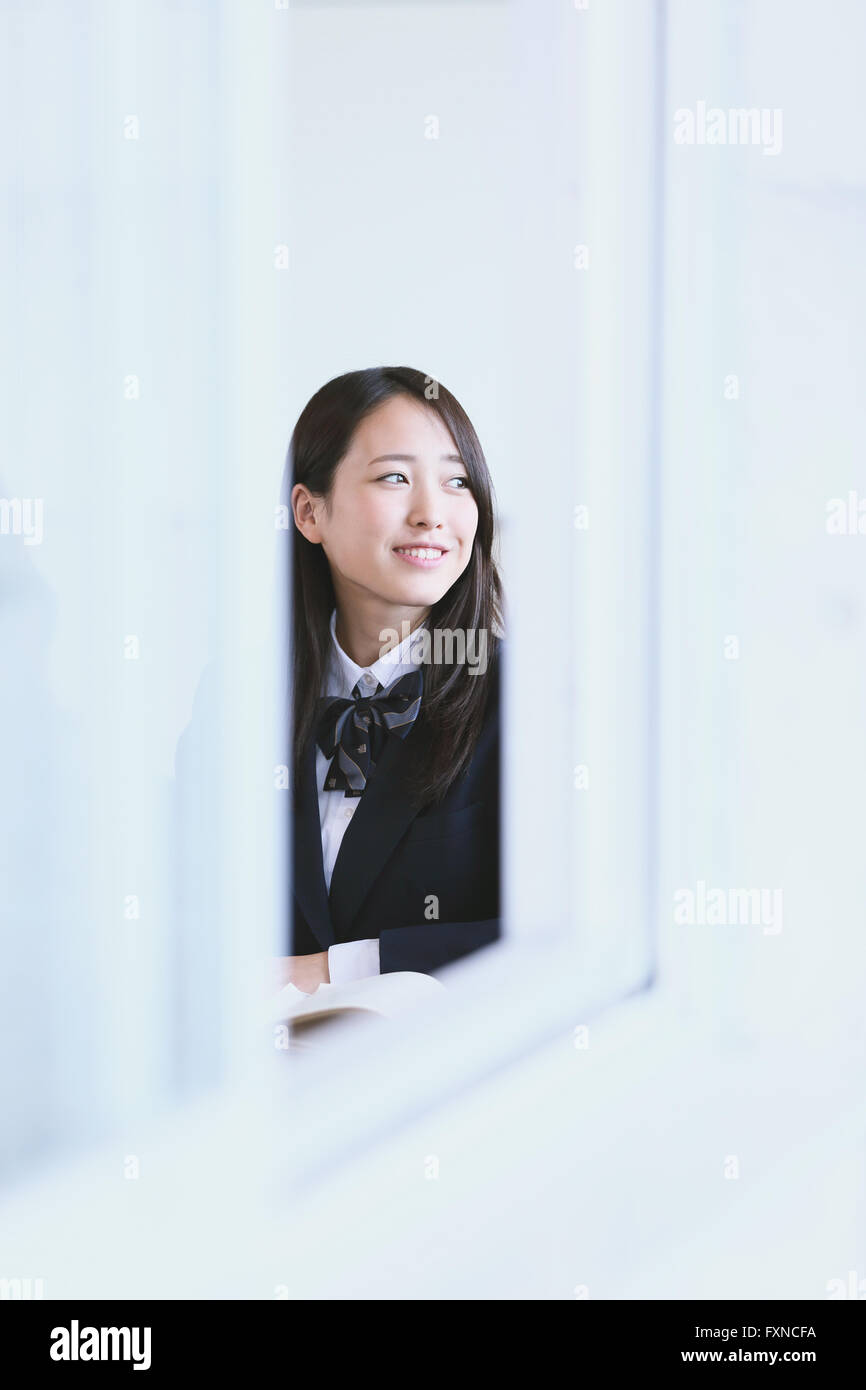 Japanese high-school student portrait Stock Photo - Alamy
