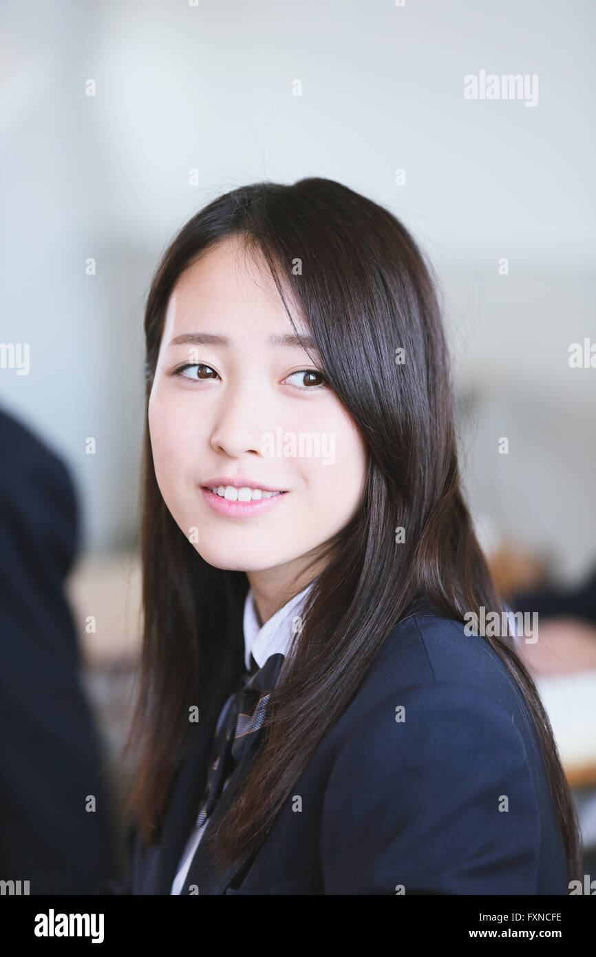 Japanese high-school student portrait Stock Photo - Alamy