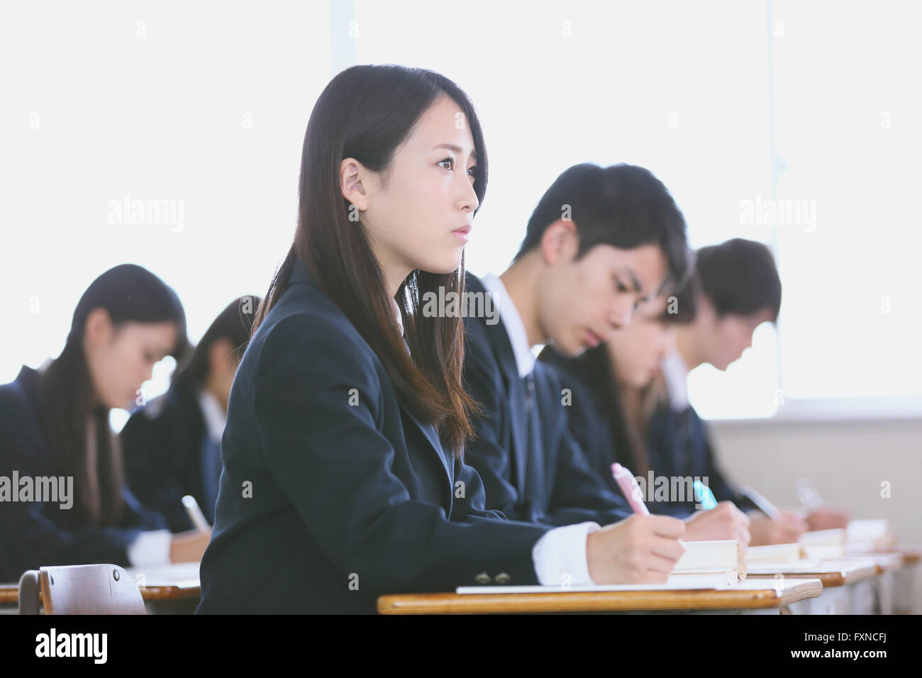 Japanese high-school students during a lesson Stock Photo - Alamy